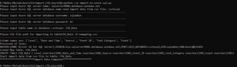 Import CSV Data To Azure SQL Server Using Python - Technostress.blog